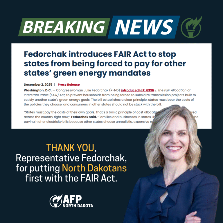 AFP–North Dakota applauds new FAIR Act introduced by Congresswoman ...